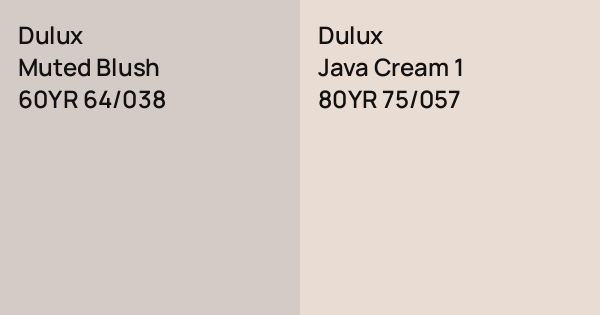 Dulux Muted Blush vs. Dulux Java Cream 1 comparison