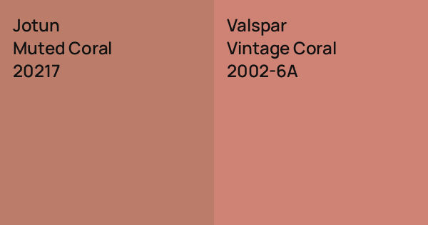 Jotun Muted Coral vs. Valspar Vintage Coral comparison