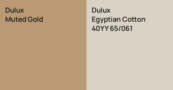 Dulux Muted Gold vs. Dulux Egyptian Cotton comparison