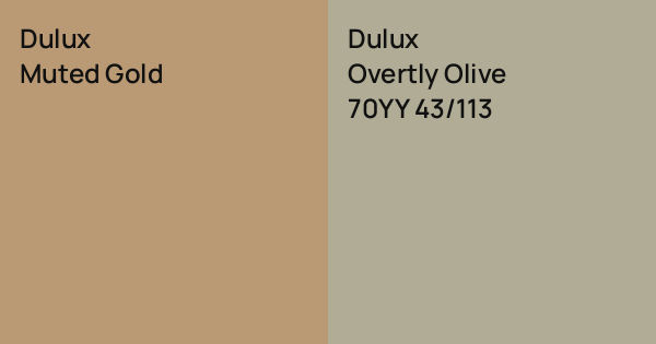 Dulux Muted Gold vs. Dulux Overtly Olive comparison