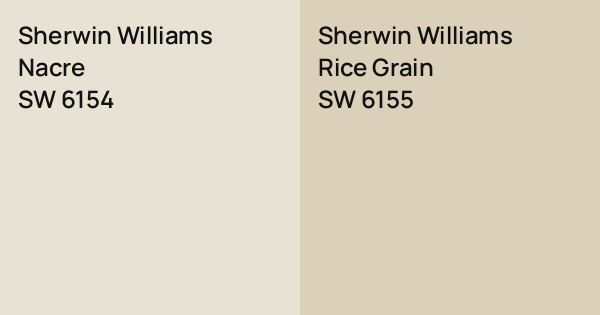 Sherwin Williams Nacre vs. Sherwin Williams Rice Grain comparison