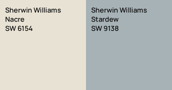 Sherwin Williams Nacre vs. Sherwin Williams Stardew comparison