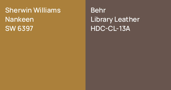 Sherwin Williams Nankeen vs. Behr Library Leather comparison