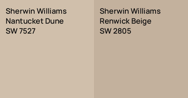 Sherwin Williams Nantucket Dune vs. Sherwin Williams Renwick Beige ...