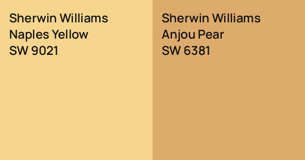 Sherwin Williams Naples Yellow vs. Sherwin Williams Anjou Pear comparison