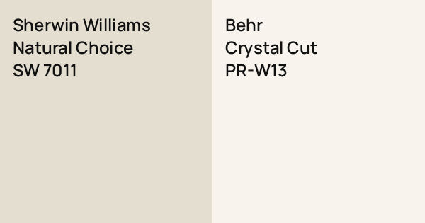 Sherwin Williams Natural Choice vs. Behr Crystal Cut comparison