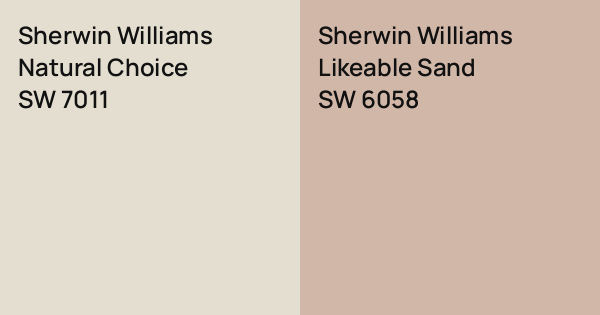 Sherwin Williams Natural Choice vs. Sherwin Williams Likeable Sand ...