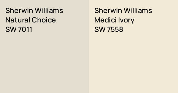 Sherwin Williams Natural Choice vs. Sherwin Williams Medici Ivory ...