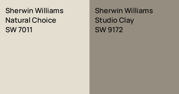 Sherwin Williams Natural Choice vs. Sherwin Williams Studio Clay comparison