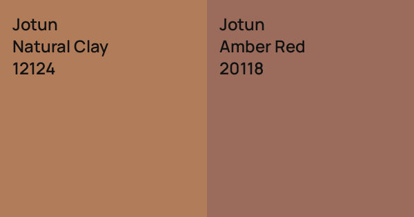 Jotun Natural Clay vs. Jotun Amber Red comparison