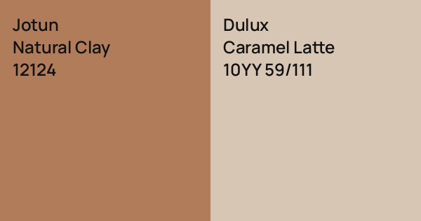 Jotun Natural Clay vs. Dulux Caramel Latte comparison