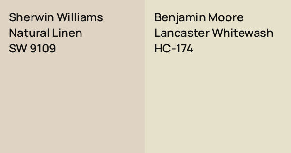 Sherwin Williams Natural Linen vs. Benjamin Moore Lancaster Whitewash ...