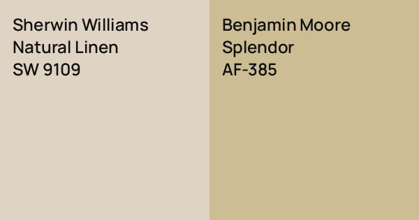 Sherwin Williams Natural Linen vs. Benjamin Moore Splendor comparison