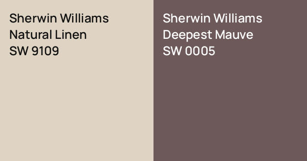 Sherwin Williams Natural Linen vs. Sherwin Williams Deepest Mauve ...