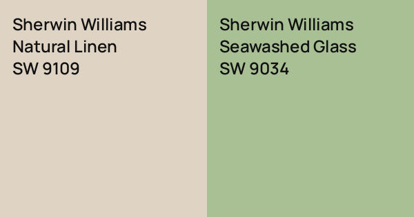 Sherwin Williams Natural Linen vs. Sherwin Williams Seawashed Glass ...