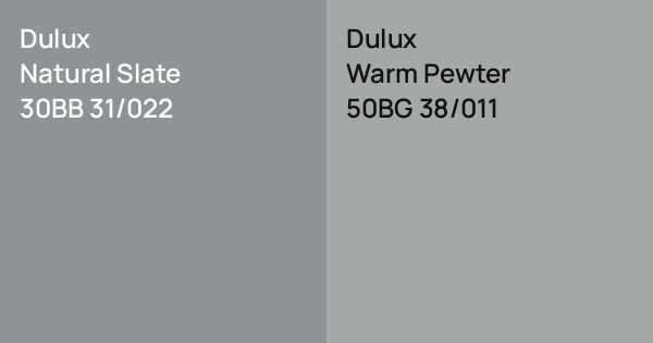 Dulux Natural Slate vs. Dulux Warm Pewter comparison