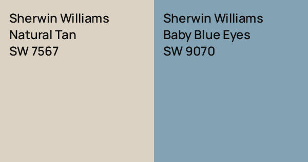 Sherwin Williams Natural Tan vs. Sherwin Williams Baby Blue Eyes comparison
