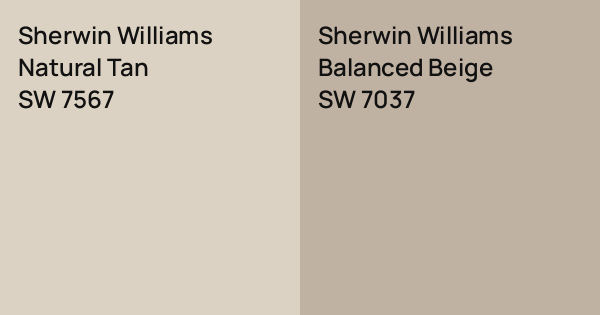 Sherwin Williams Natural Tan vs. Sherwin Williams Balanced Beige comparison