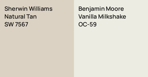 Sherwin Williams Natural Tan vs. Benjamin Moore Vanilla Milkshake ...
