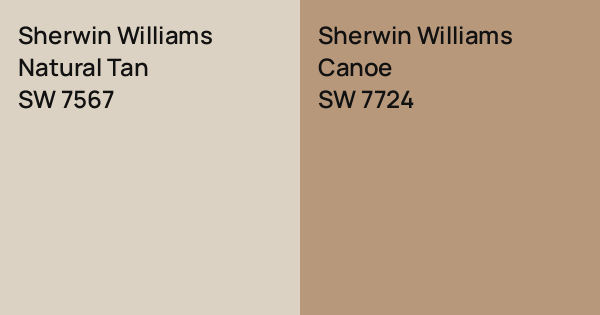 Sherwin Williams Natural Tan vs. Sherwin Williams Canoe comparison