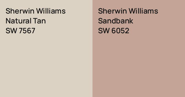 Sherwin Williams Natural Tan vs. Sherwin Williams Sandbank comparison