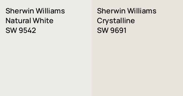 Sherwin Williams Natural White vs. Sherwin Williams Crystalline comparison