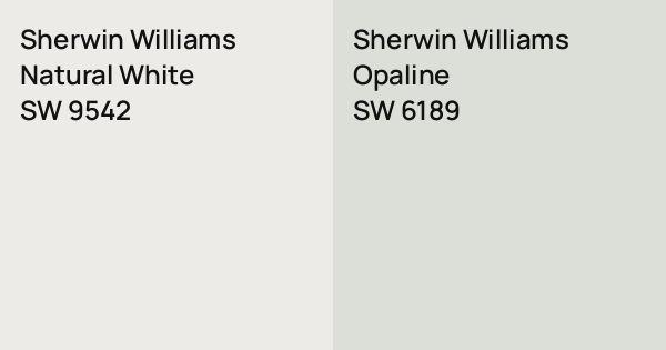 Sherwin Williams Natural White vs. Sherwin Williams Opaline comparison