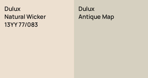 Dulux Natural Wicker vs. Dulux Antique Map comparison