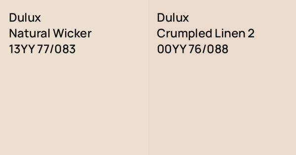 Dulux Natural Wicker vs. Dulux Crumpled Linen 2 comparison