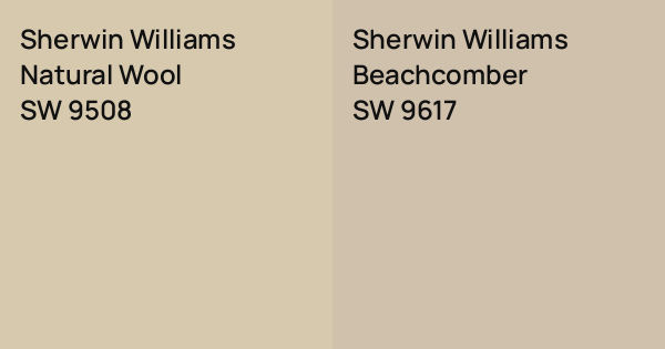 Sherwin Williams Natural Wool vs. Sherwin Williams Beachcomber comparison