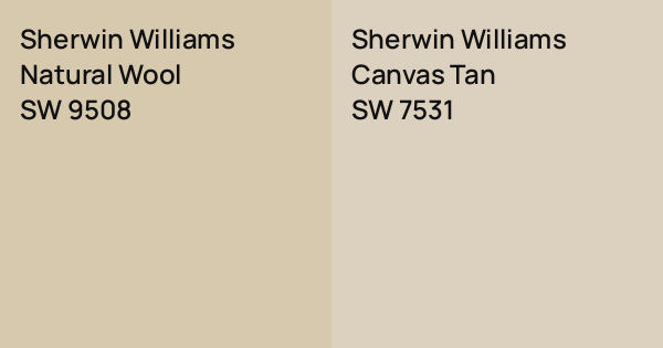 Sherwin Williams Natural Wool vs. Sherwin Williams Canvas Tan comparison