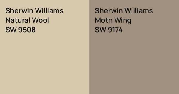 Sherwin Williams Natural Wool vs. Sherwin Williams Moth Wing comparison