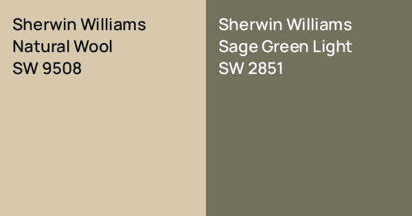 Sherwin Williams Natural Wool vs. Sherwin Williams Sage Green Light ...