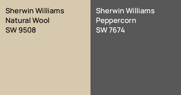 Sherwin Williams Natural Wool vs. Sherwin Williams Peppercorn comparison