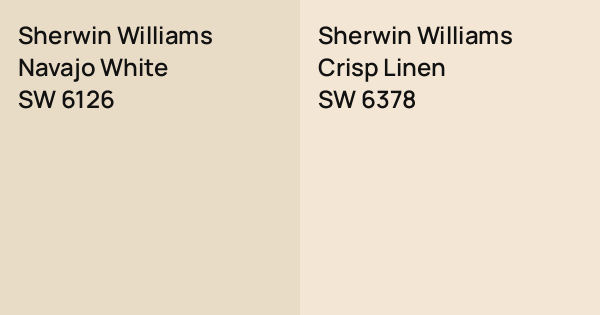 Sherwin Williams Navajo White vs. Sherwin Williams Crisp Linen comparison