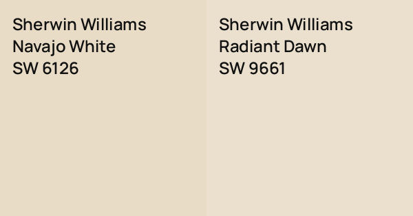 Sherwin Williams Navajo White vs. Sherwin Williams Radiant Dawn comparison