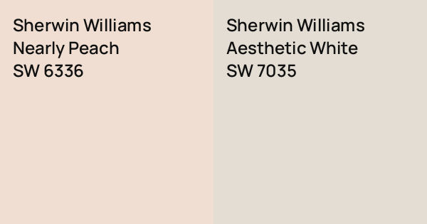 Sherwin Williams Nearly Peach vs. Sherwin Williams Aesthetic White ...