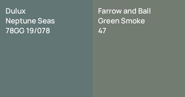 Dulux Neptune Seas vs. Farrow and Ball Green Smoke comparison