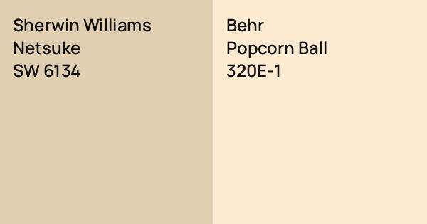 Sherwin Williams Netsuke vs. Behr Popcorn Ball comparison