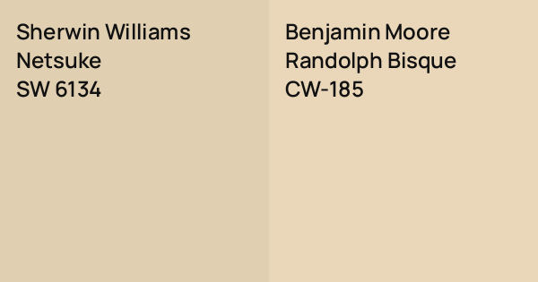 Sherwin Williams Netsuke vs. Benjamin Moore Randolph Bisque comparison
