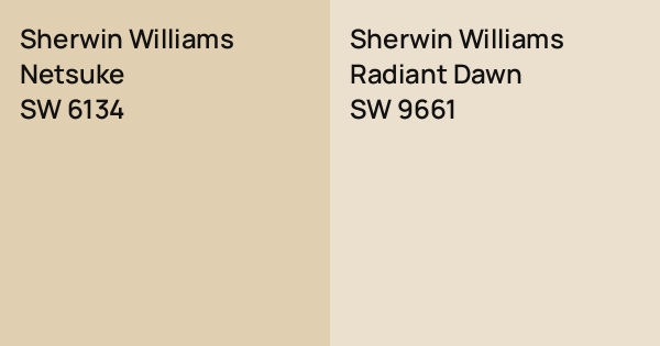 Sherwin Williams Netsuke vs. Sherwin Williams Radiant Dawn comparison