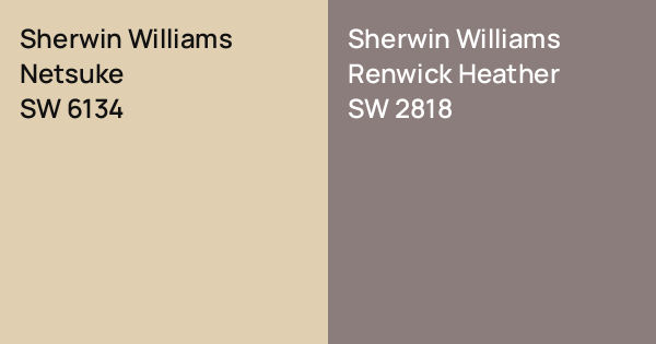 Sherwin Williams Netsuke vs. Sherwin Williams Renwick Heather comparison