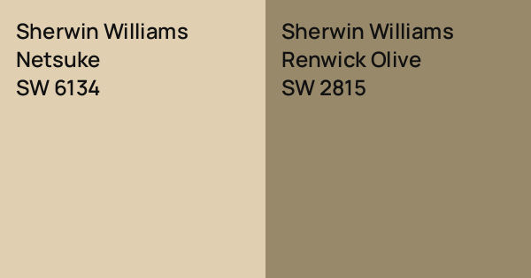 Sherwin Williams Netsuke vs. Sherwin Williams Renwick Olive comparison