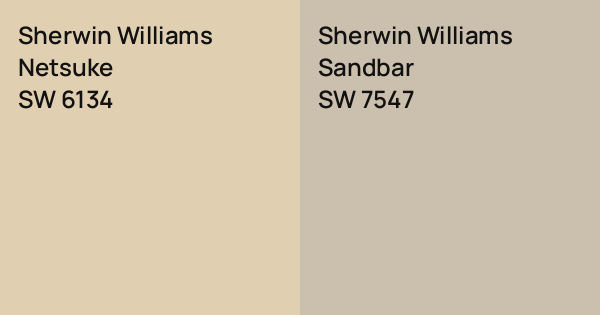 Sherwin Williams Netsuke vs. Sherwin Williams Sandbar comparison