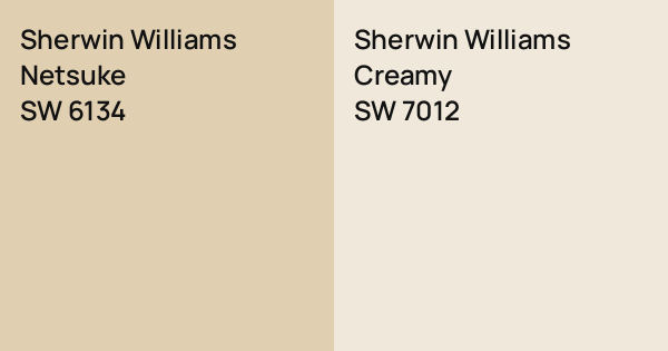 Sherwin Williams Netsuke vs. Sherwin Williams Creamy comparison