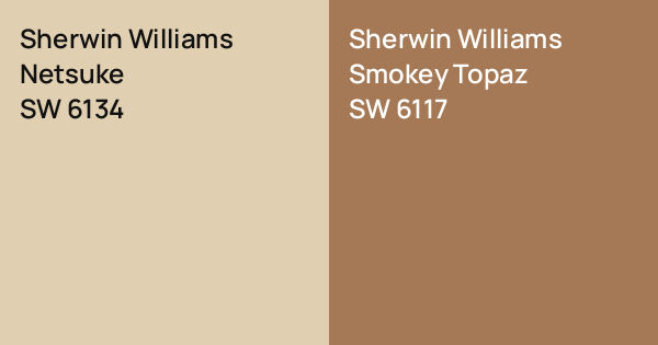 Sherwin Williams Netsuke vs. Sherwin Williams Smokey Topaz comparison