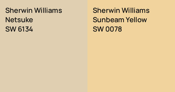 Sherwin Williams Netsuke vs. Sherwin Williams Sunbeam Yellow comparison