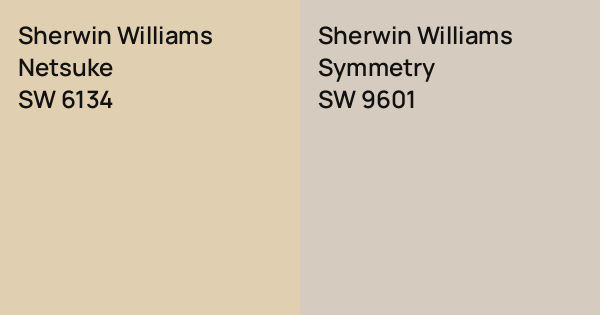 Sherwin Williams Netsuke vs. Sherwin Williams Symmetry comparison