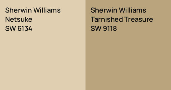 Sherwin Williams Netsuke vs. Sherwin Williams Tarnished Treasure comparison