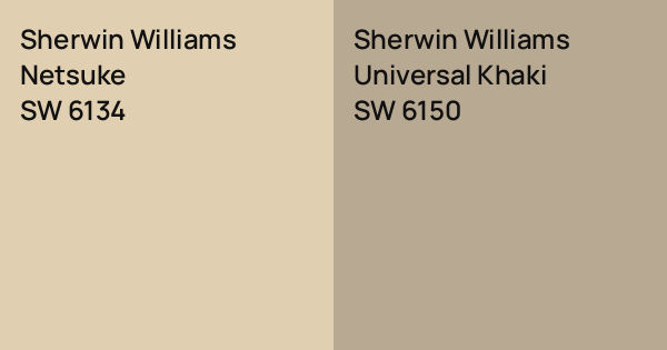 Sherwin Williams Netsuke vs. Sherwin Williams Universal Khaki comparison